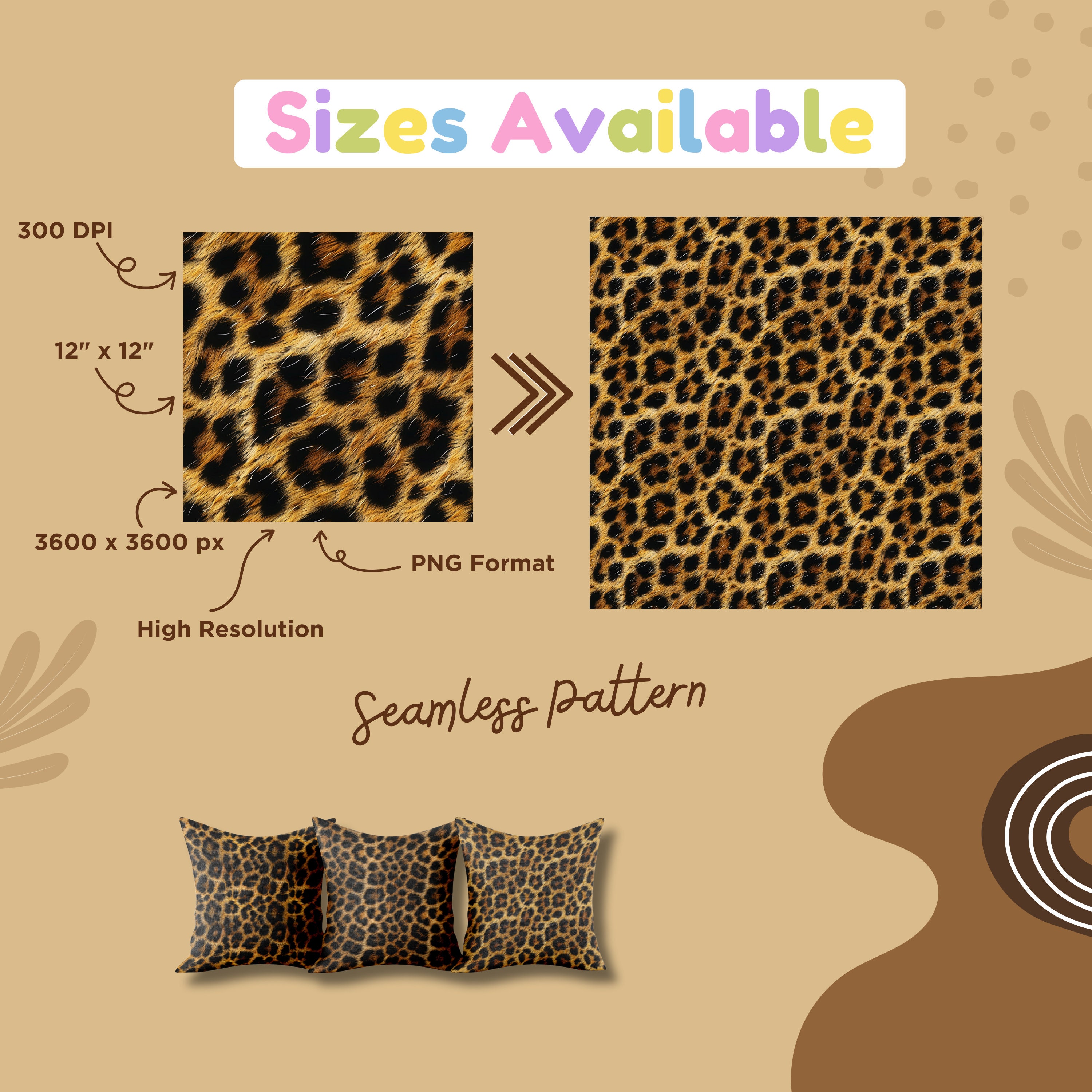 Leopard Digital Paper Animal Skin Seamless Pattern Textures Leopard ...