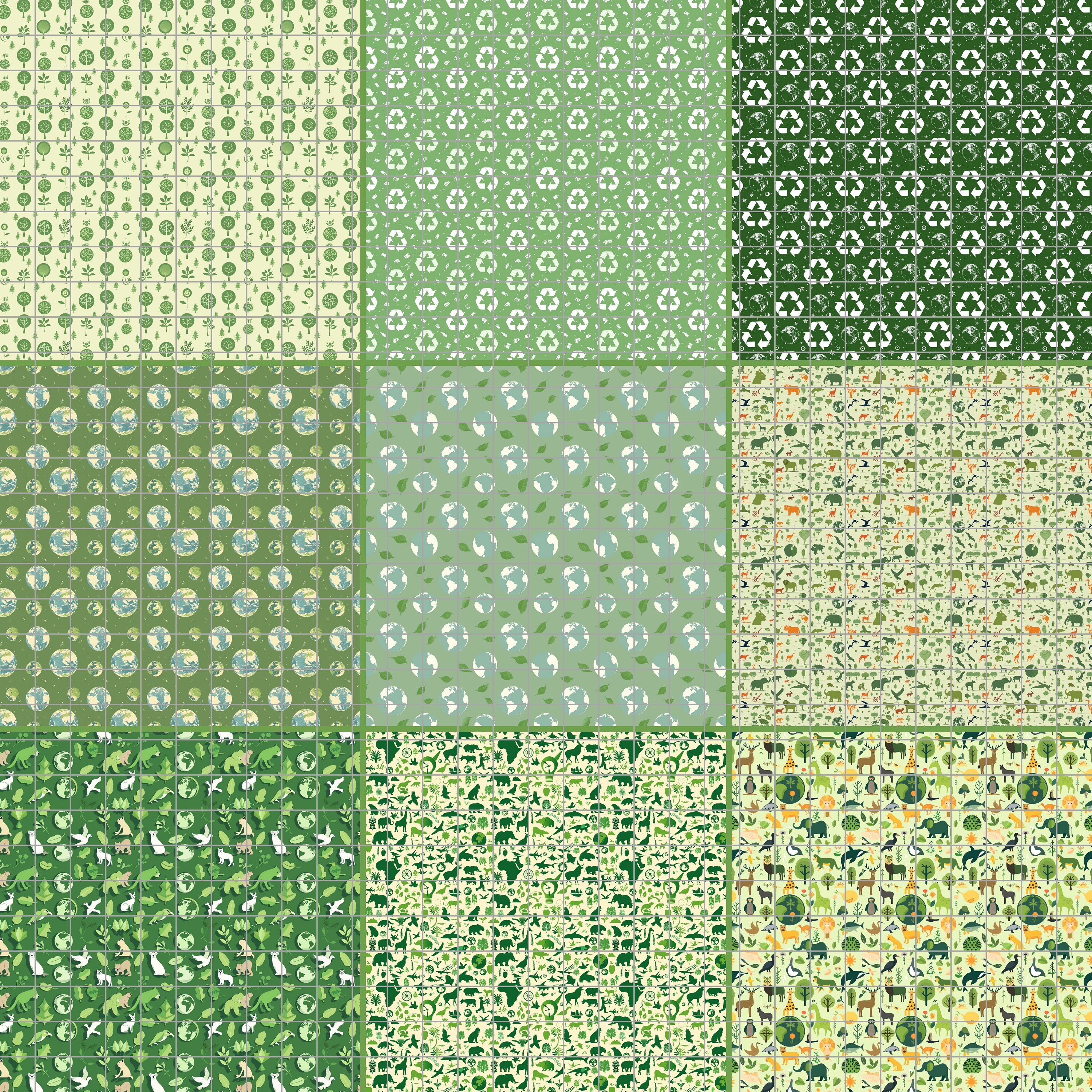 Earth Day Digital Paper Nature Lover Seamless Pattern Eco Friendly ...