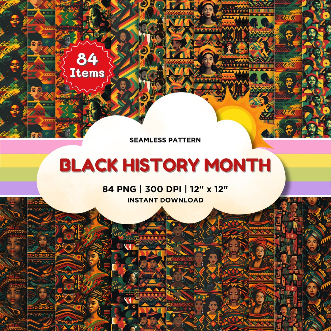 Black History Month, African American Seamless Pattern, Black Lives ...