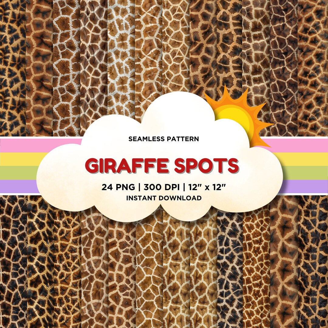 Giraffe Skin Seamless Pattern, Animal Skin Digital Paper, Textures ...