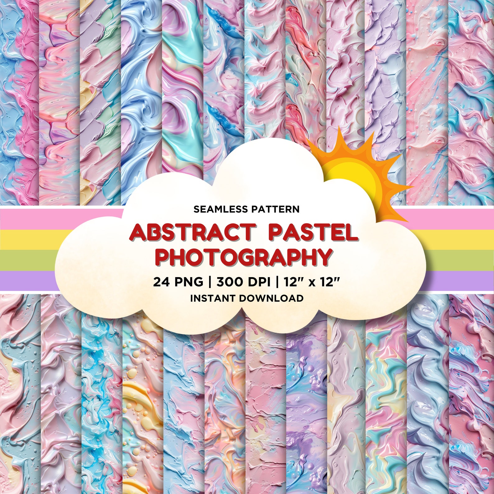 Abstract Pastel Seamless Pattern, Photography Digital Paper, Pastel ...