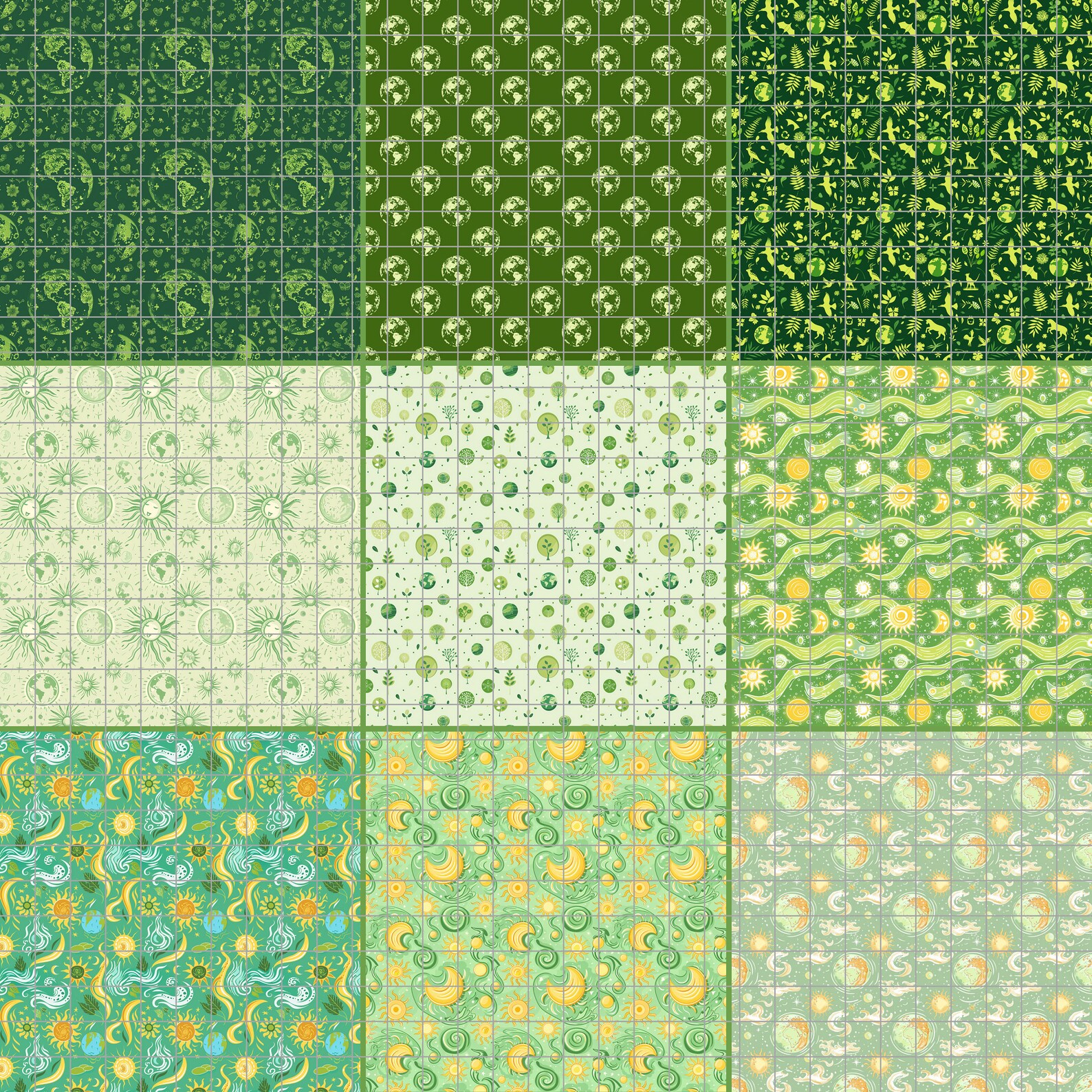 Earth Day Digital Paper Nature Lover Seamless Pattern Eco Friendly ...