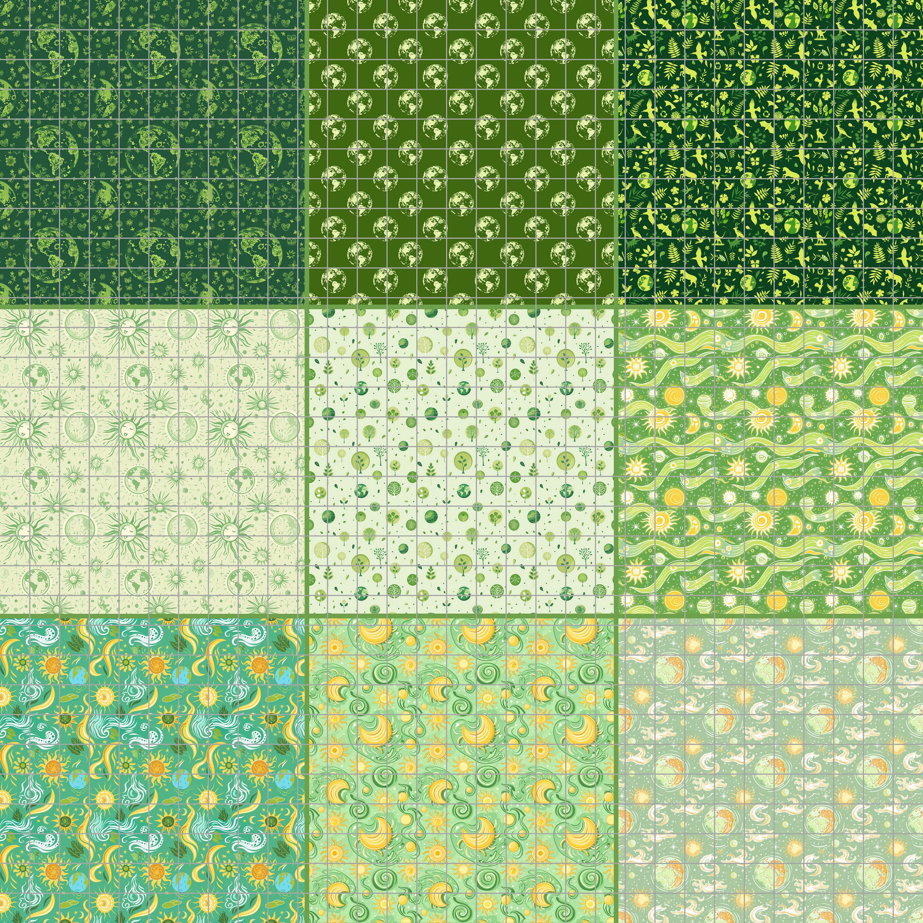 Earth Day Digital Paper Nature Lover Seamless Pattern Eco Friendly ...