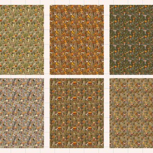 Embroidery Mushroom Seamless Patterns, Fall Mushroom Digital Papers ...