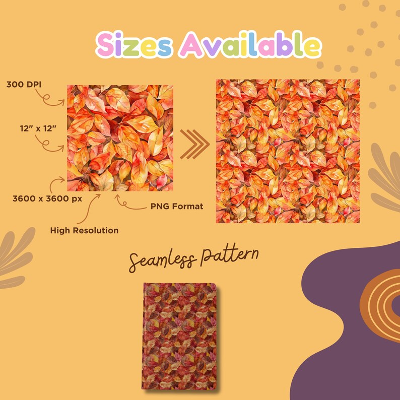 Fall Leaves Seamless Patterns | Printable Foliage Digital Paper ...