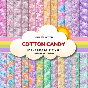 Cotton Candy Seamless Pattern, Pastel Texture Digital Paper, Pastel ...