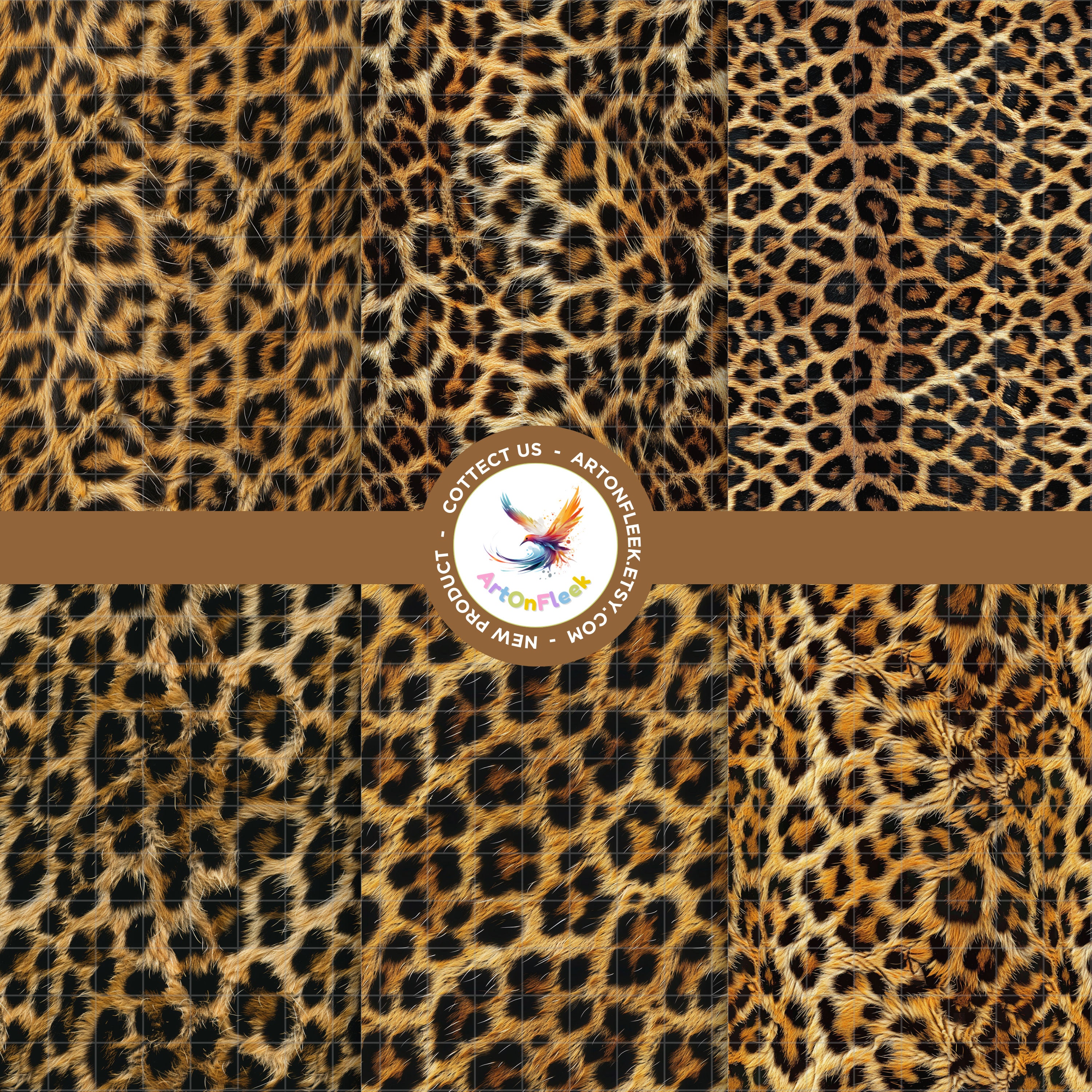Leopard Digital Paper Animal Skin Seamless Pattern Textures Leopard ...