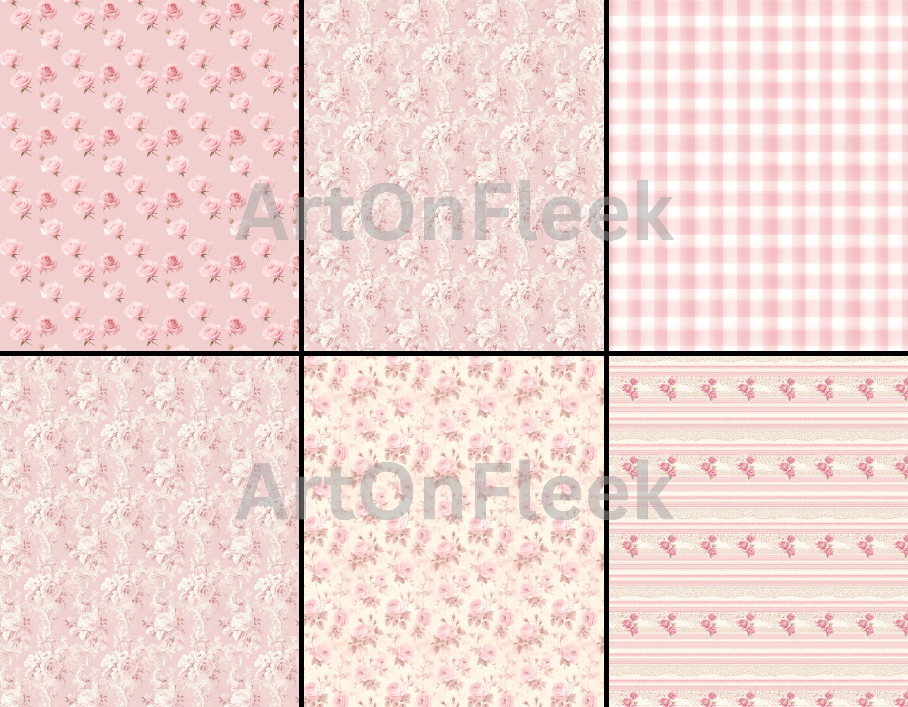 Vintage Pink Roses, Digital Papers, Seamless Shabby Chic Digital Paper ...