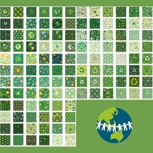 Earth Day Digital Paper Nature Lover Seamless Pattern Eco Friendly ...