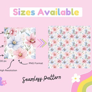 Spring Floral Watercolor Digital Paper Seamless Pattern Digital ...