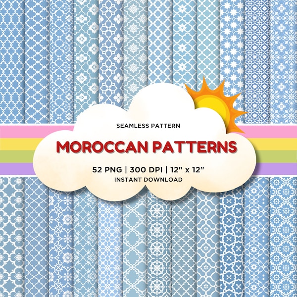 Moroccan Tiles Paper - Etsy