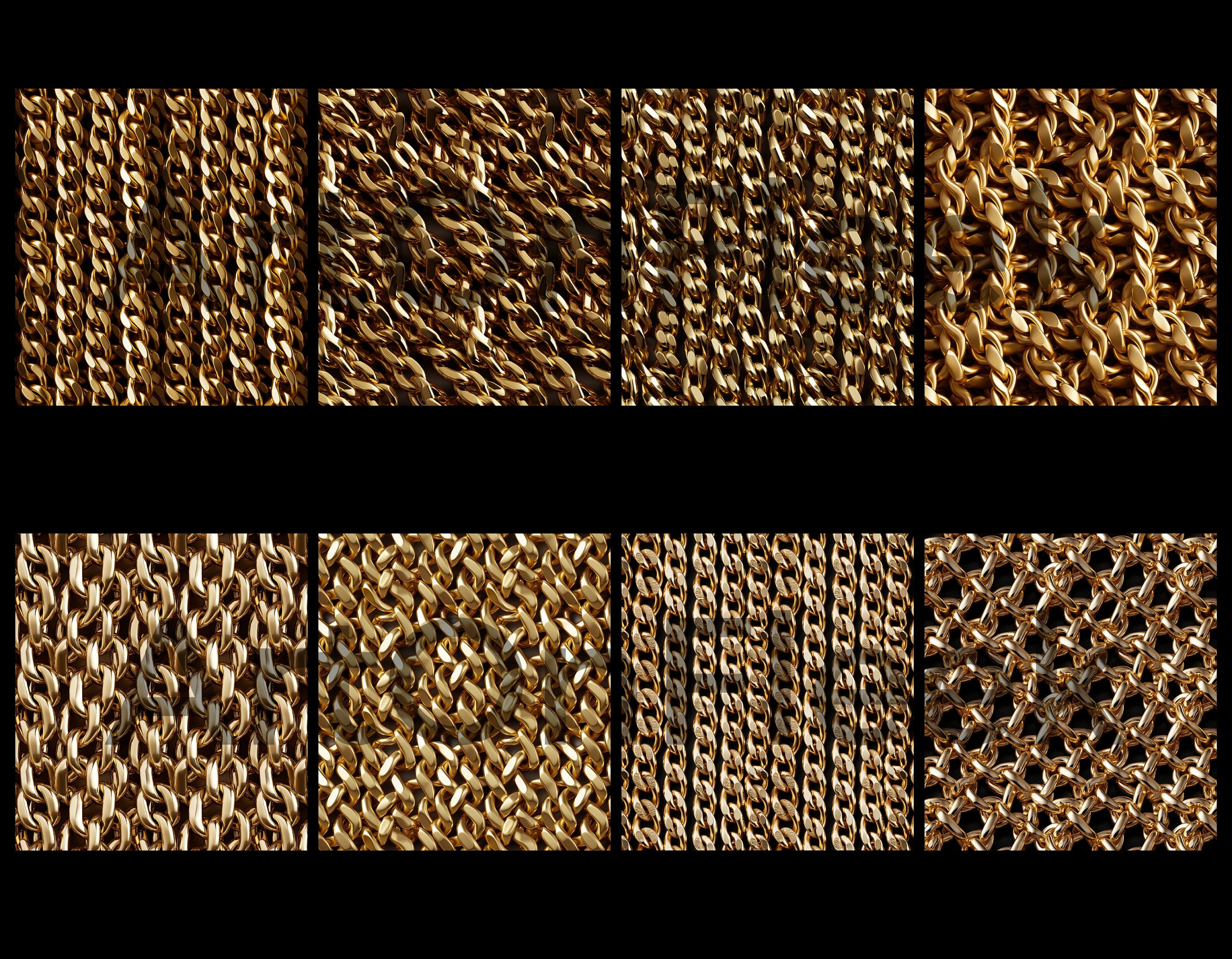 Chunky Gold Chain, Seamless Pattern, 24 Digital Papers, Gold Pattern ...