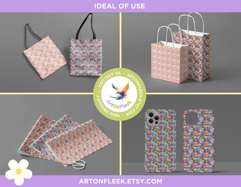 Spring Garden Watercolor Digital Paper Blossoming Spring Seamless ...