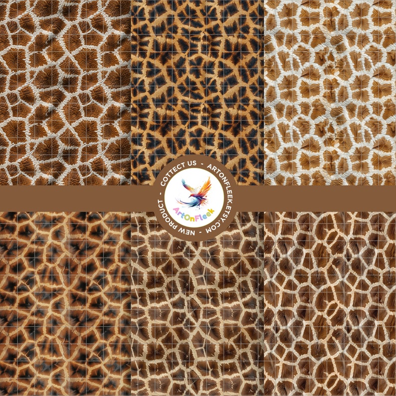 Giraffe Skin Seamless Pattern, Animal Skin Digital Paper, Textures ...