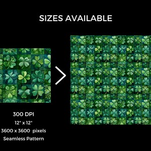 SP Patrick Day Digital Paper Shamrock Seamless Pattern Four Leaf Clover ...