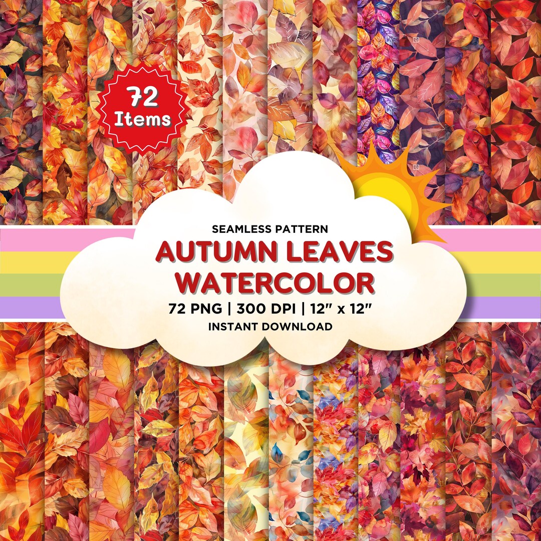 Fall Leaves Seamless Patterns | Printable Foliage Digital Paper ...