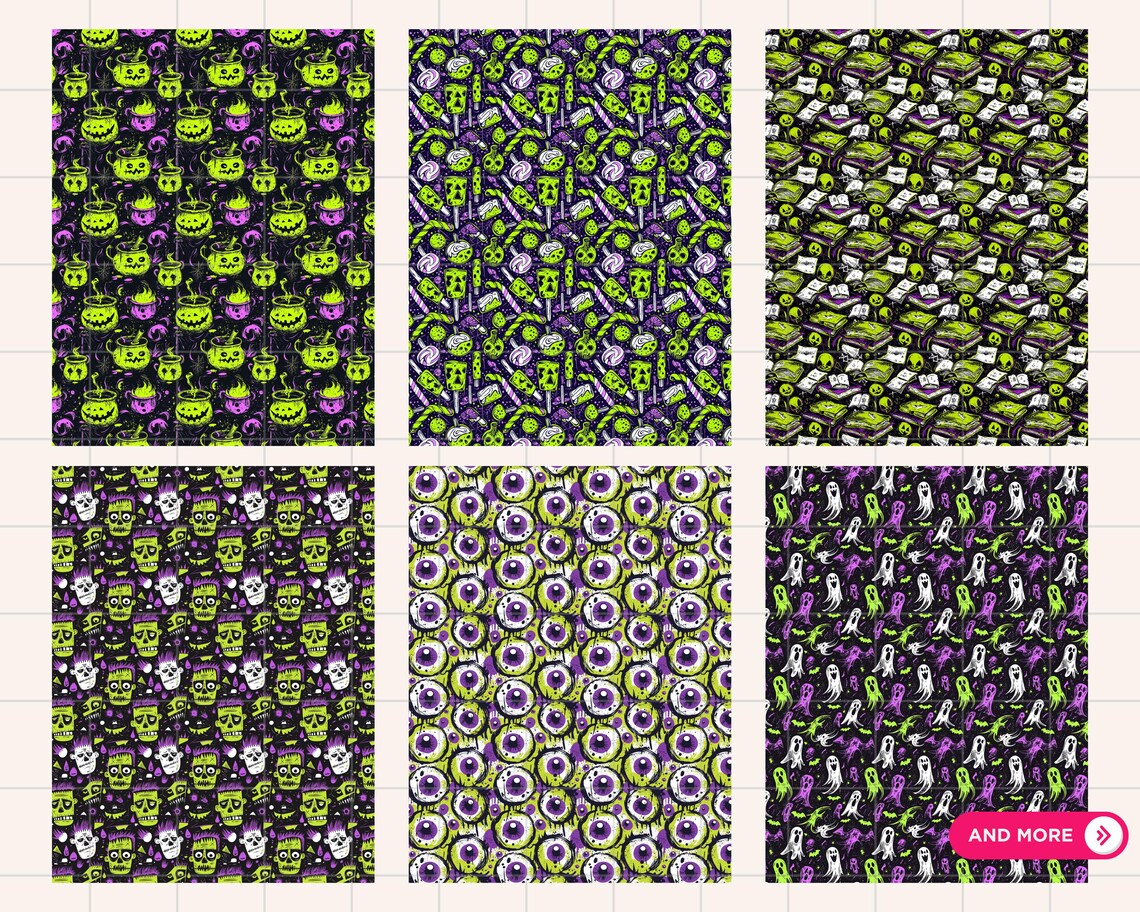 Gothic Whimsical Halloween Digital Papers, Halloween Fall Seamless ...
