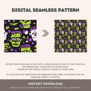 Gothic Whimsical Halloween Digital Papers, Halloween Fall Seamless ...