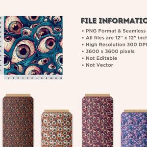 Halloween Eyes Digital Papers, Spooky Eyes Seamless Pattern Scary ...