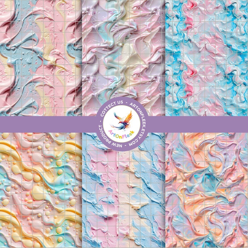 Abstract Pastel Seamless Pattern, Photography Digital Paper, Pastel ...