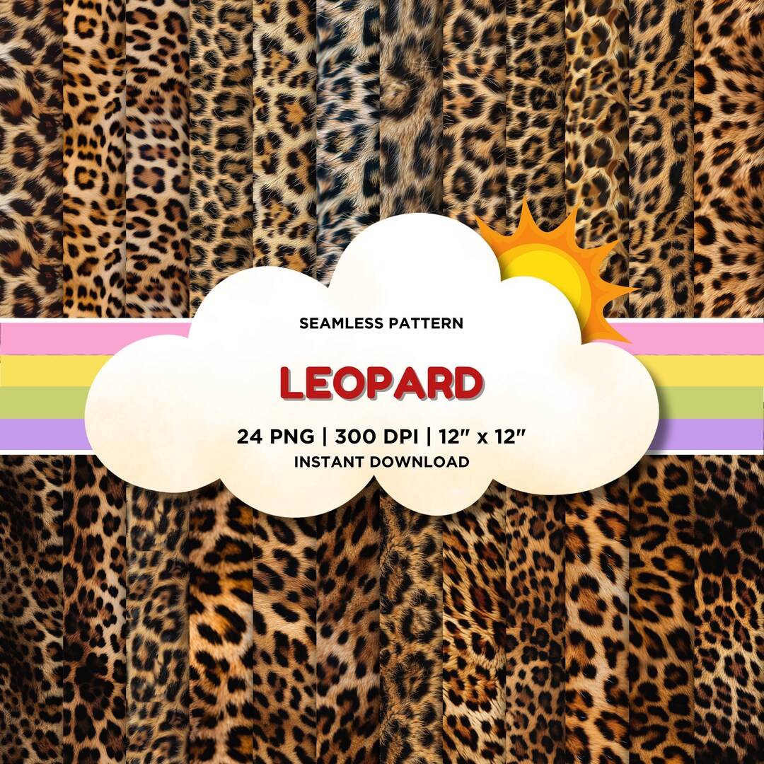 Leopard Digital Paper Animal Skin Seamless Pattern Textures Leopard ...
