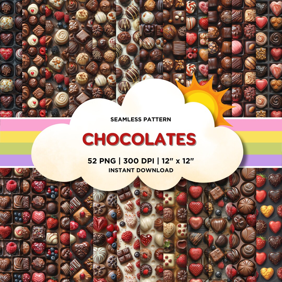 Chocolate Seamless Pattern, World Chocolate Day Digital Papers ...