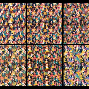 Women Day Digital Paper International Women Seamless Pattern Award ...