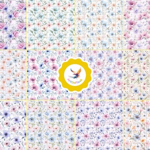 Spring Floral Watercolor Digital Paper Seamless Pattern Digital ...