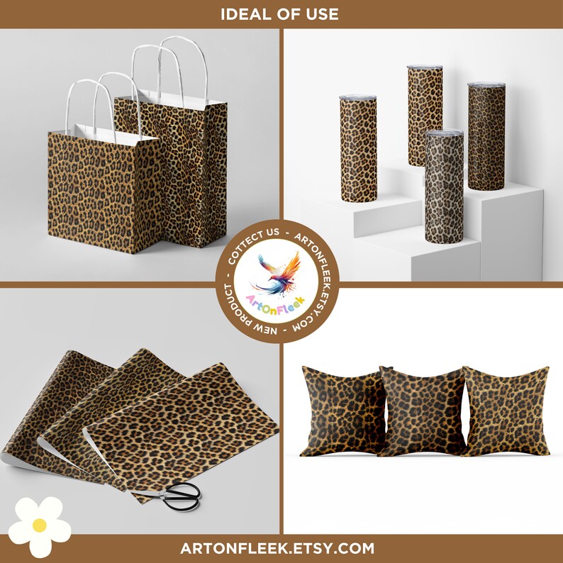 Leopard Digital Paper Animal Skin Seamless Pattern Textures Leopard ...