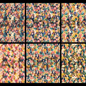 Women Day Digital Paper International Women Seamless Pattern Award ...