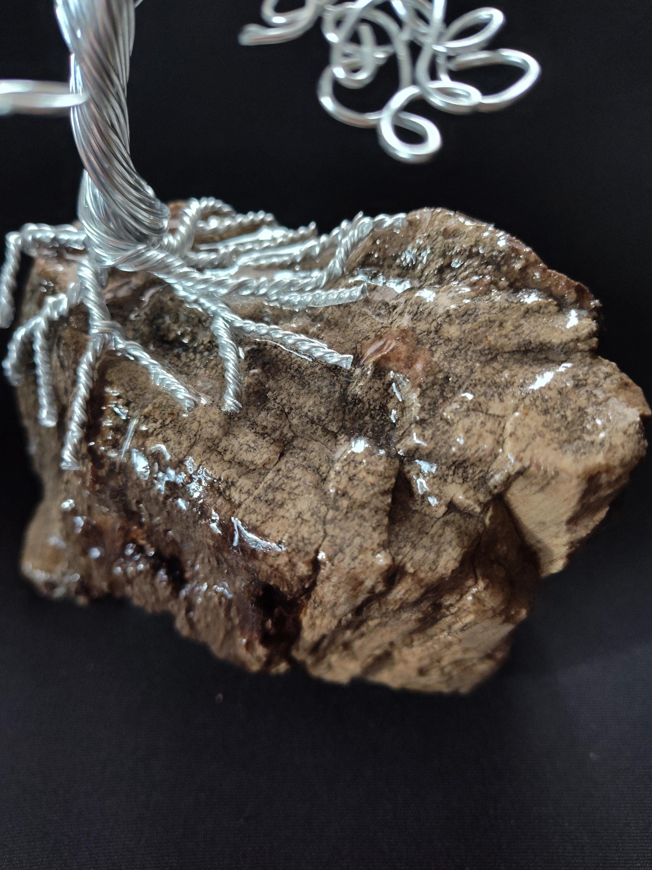 7" Tall Bonsai, Tree of Life Petrified Wood Mantle Decor - Etsy