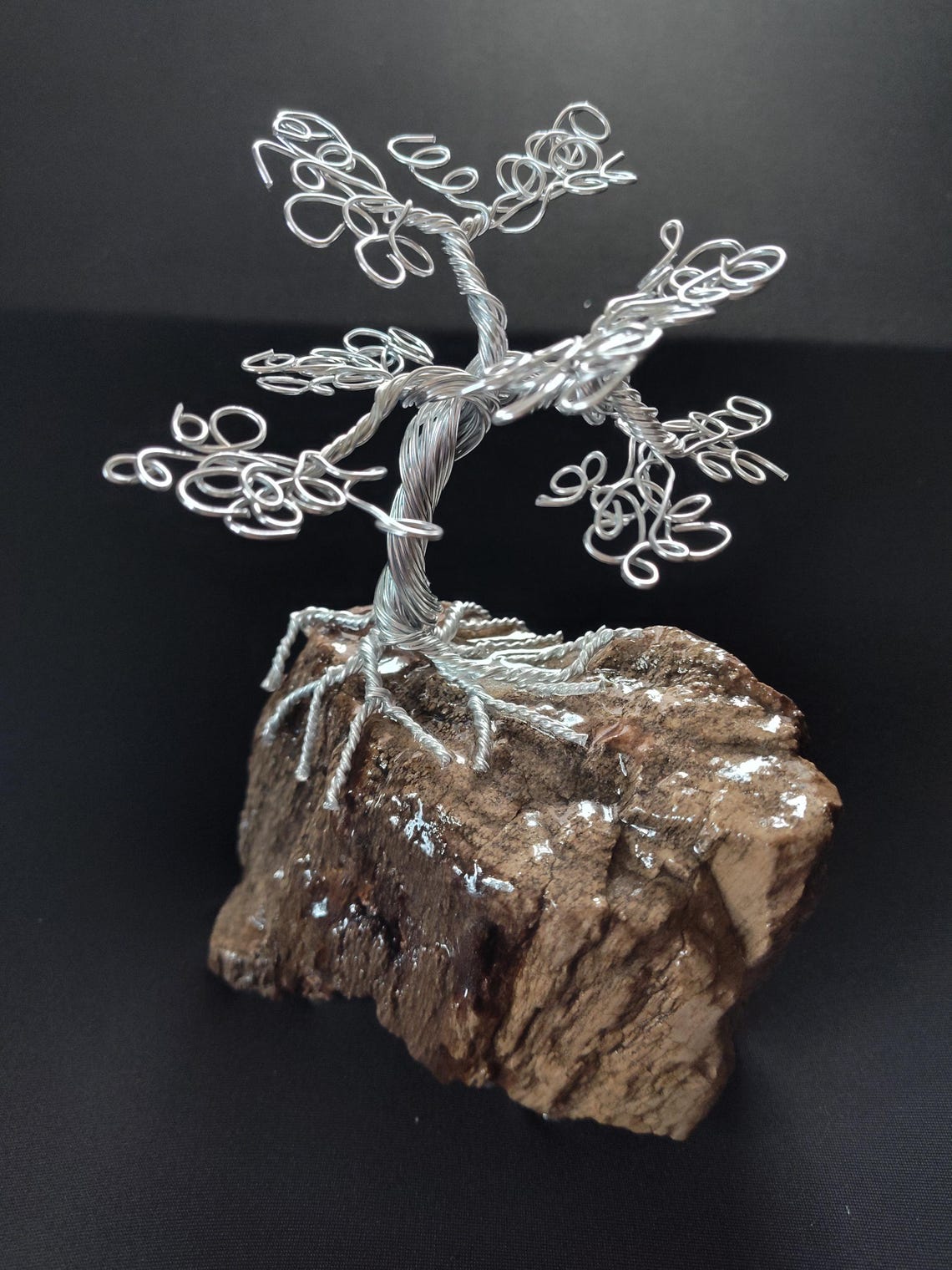 7" Tall Bonsai, Tree of Life Petrified Wood Mantle Decor - Etsy