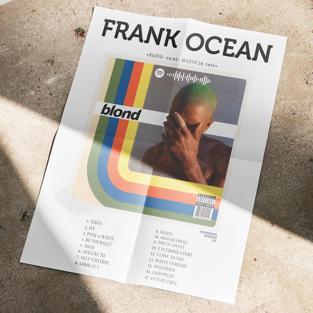Frank Ocean Album Cover Poster Digital Download Blond Poster, Frank ...