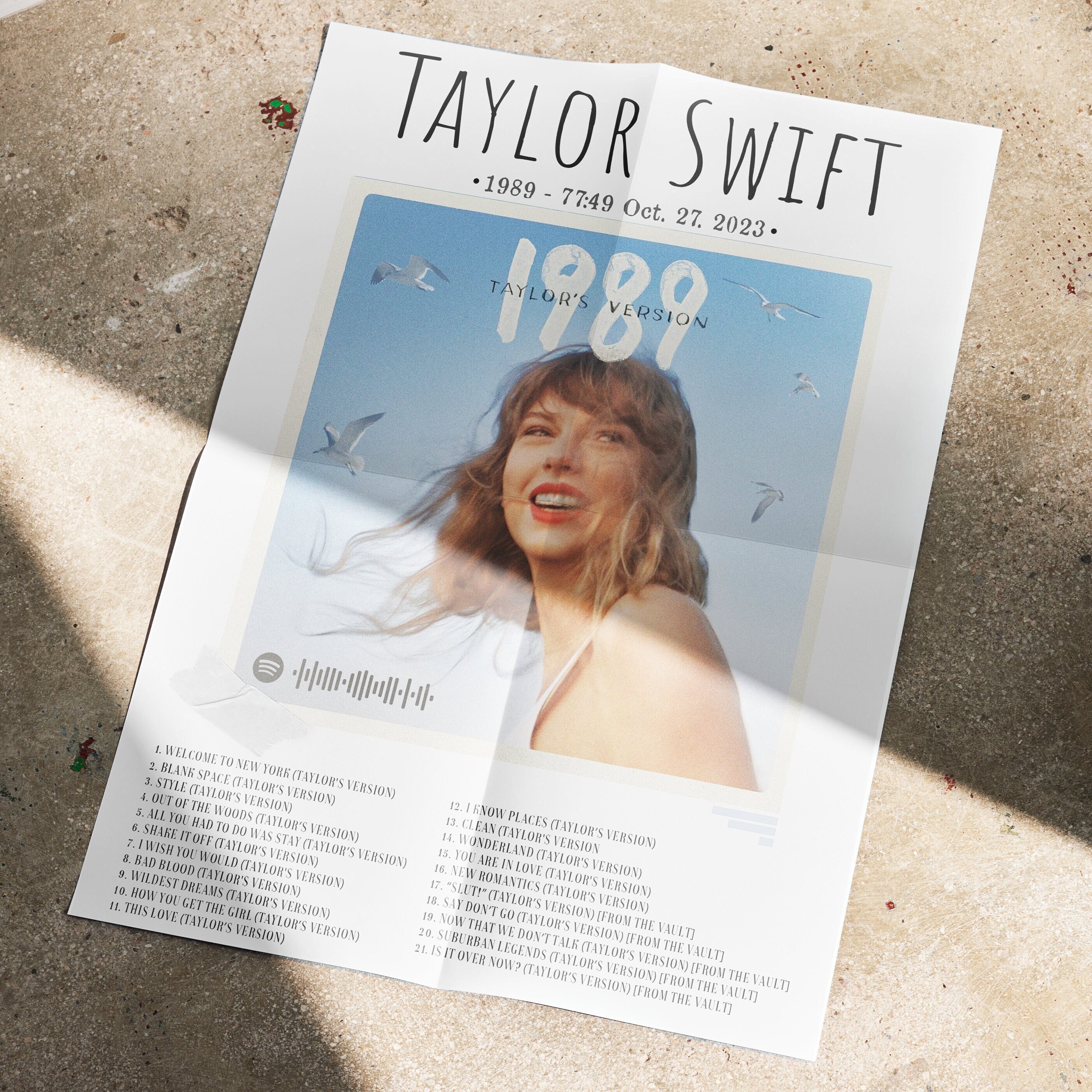 Taylor Album Cover Poster, 1989 Taylors Version, Taylor Poster sold by ...