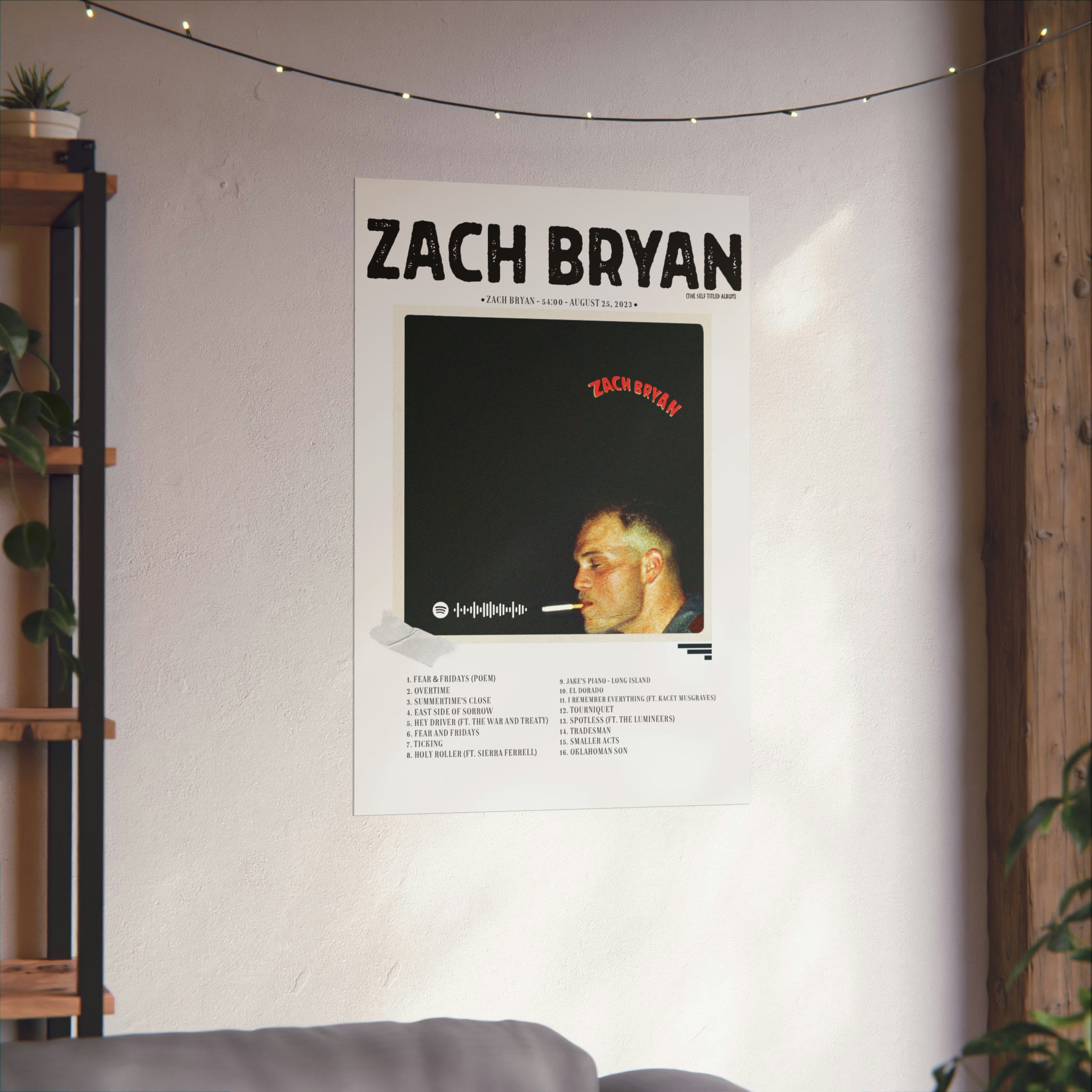 Zach Bryan Album Cover Poster Digital Download Zach Bryan Self-titled ...