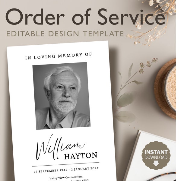 Canva Editable Funeral Service Booklets - Etsy