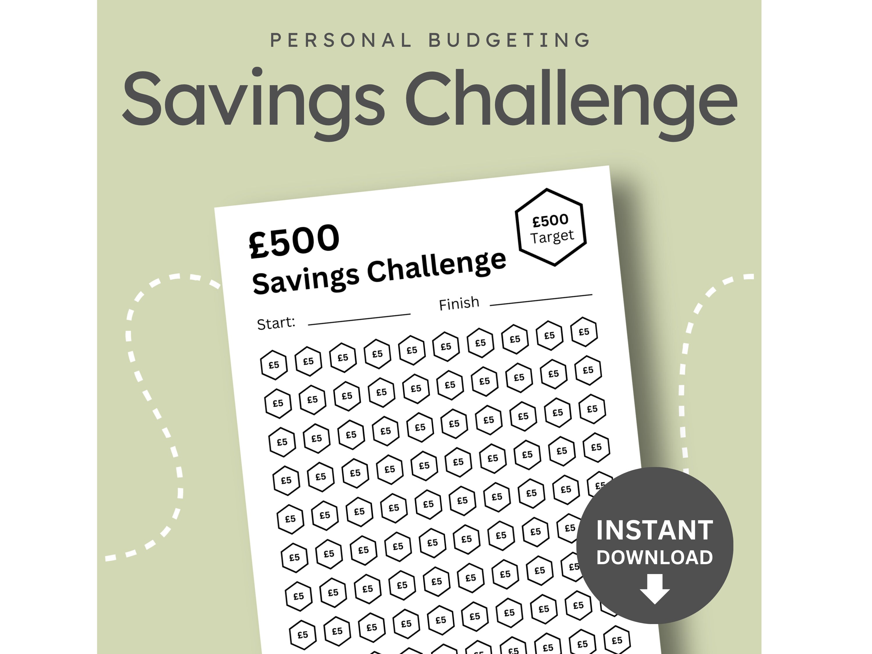 Savings Challenge Printable Cash Saving Progress Chart - Etsy