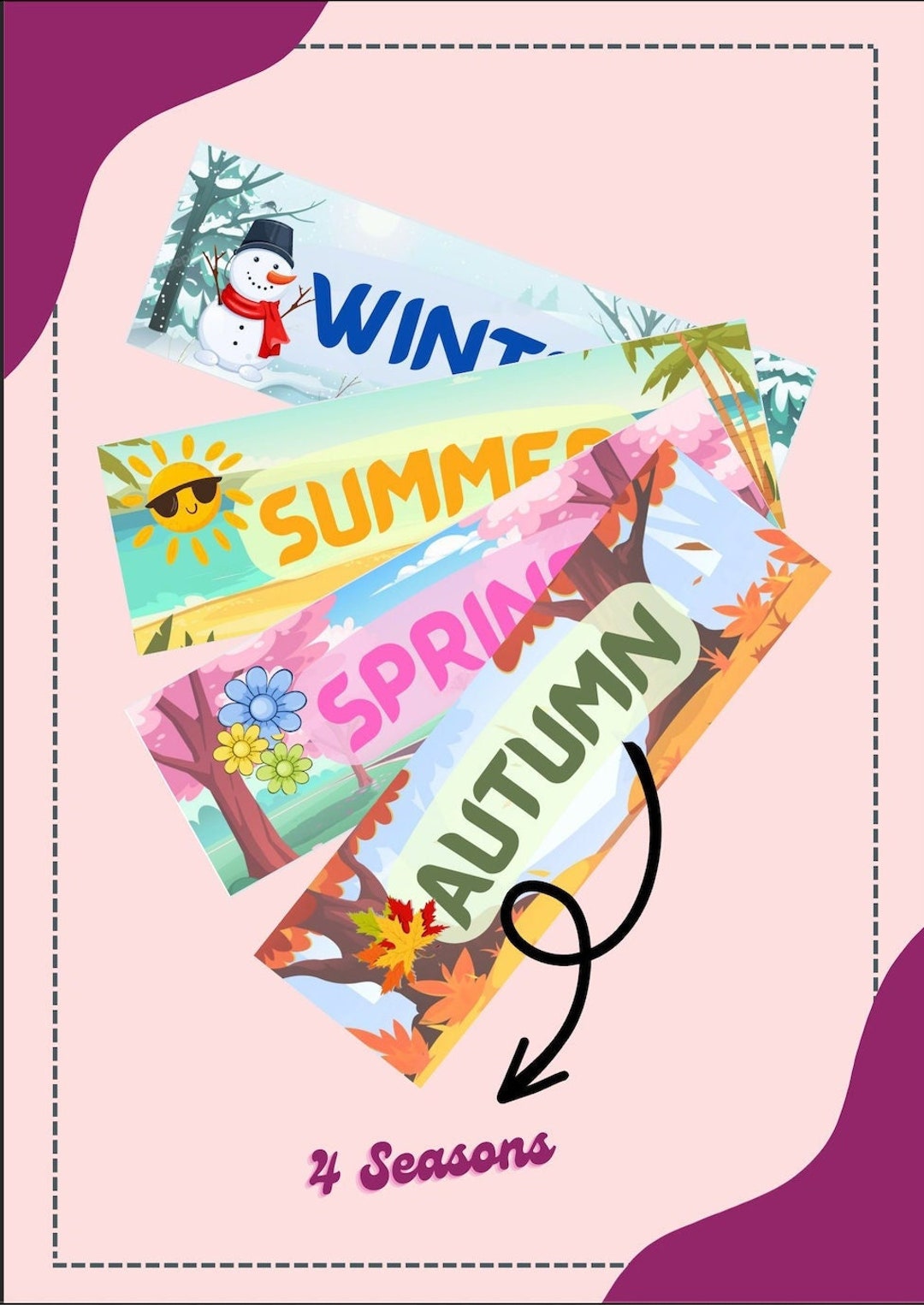 4 Seasons Banner for Classroom I Party I Activity winter - Etsy