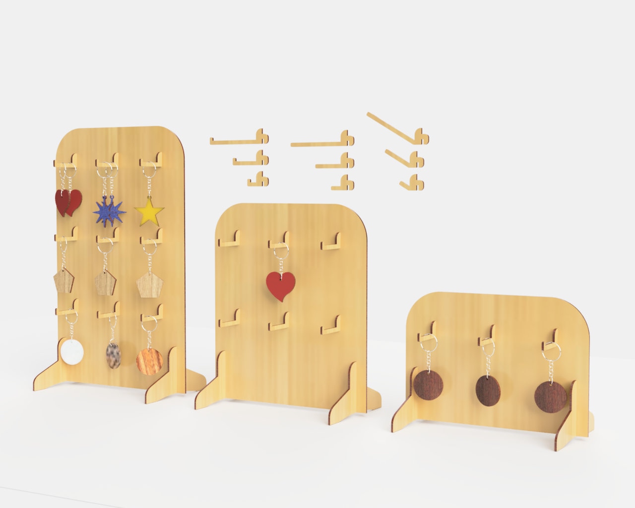 Keychains Display Case Jewelry Display Mini Stands Laser Cut File ...