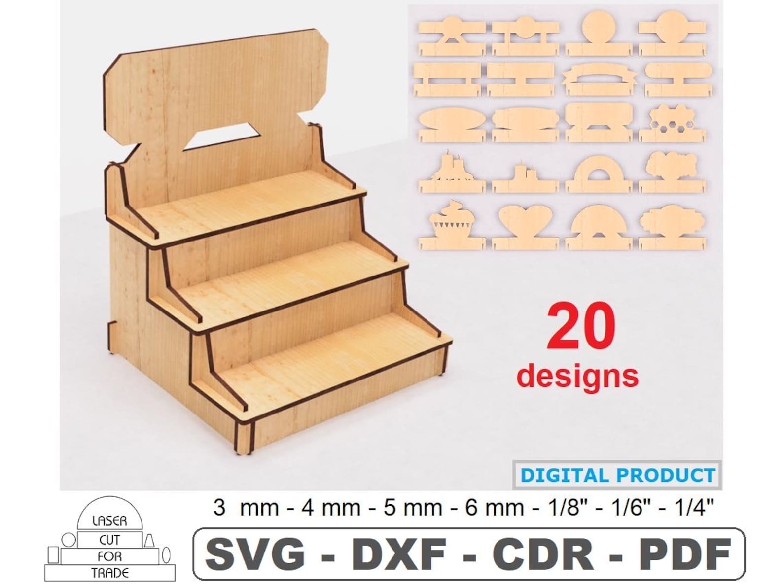 Portable Market Stand Laser Cut Files With 20 Showcase Designs, Retail ...