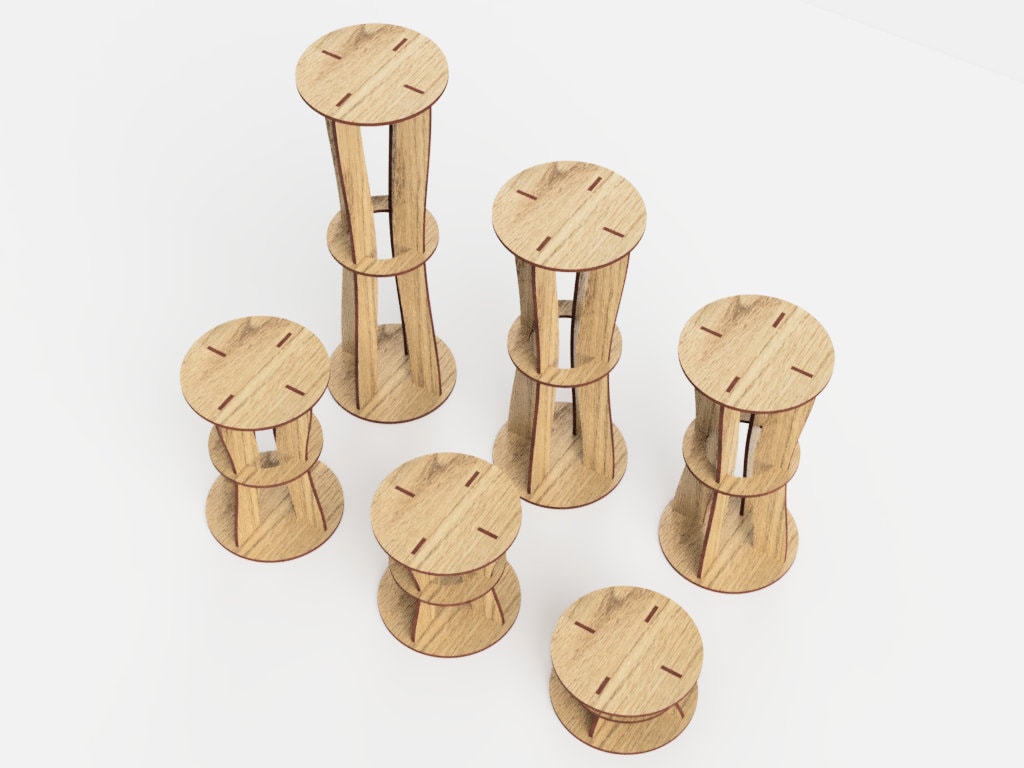 Retail Display Stand Column Laser Cut Single-level Stand 6 Sizes Round ...