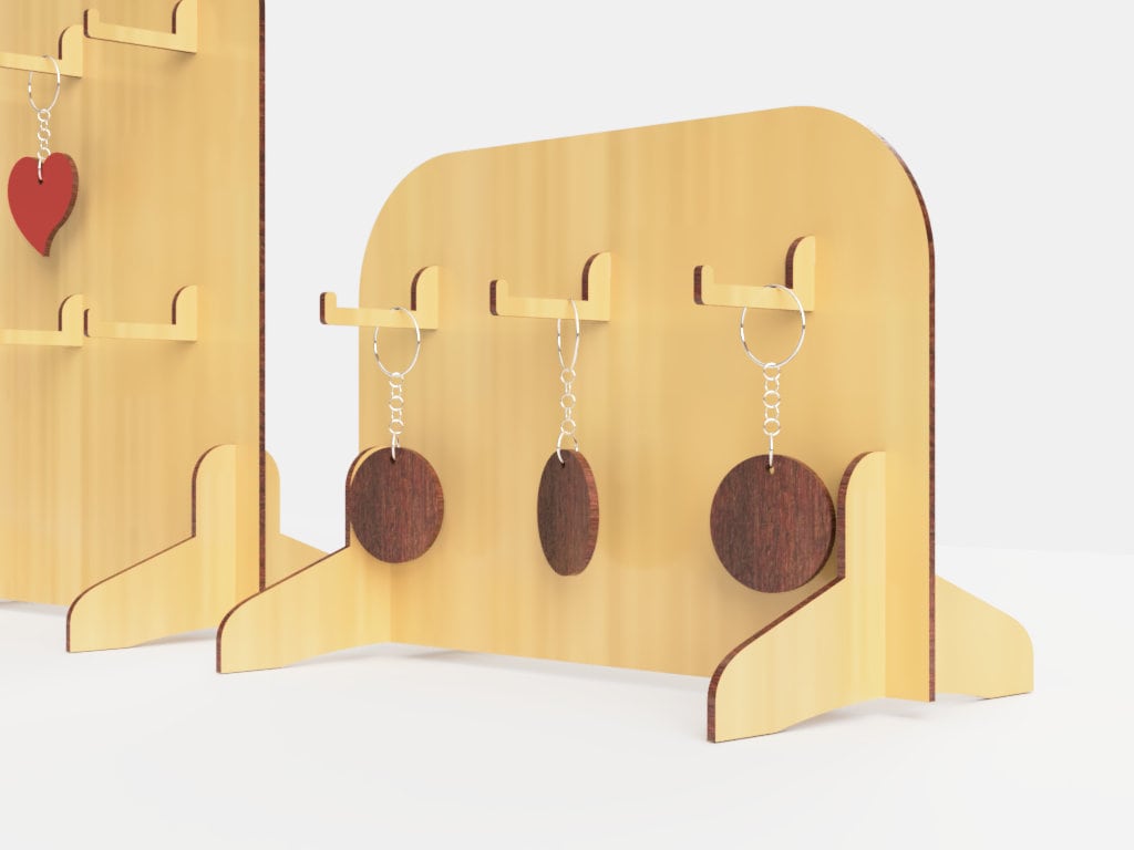Keychains Display Case Jewelry Display Mini Stands Laser Cut File ...