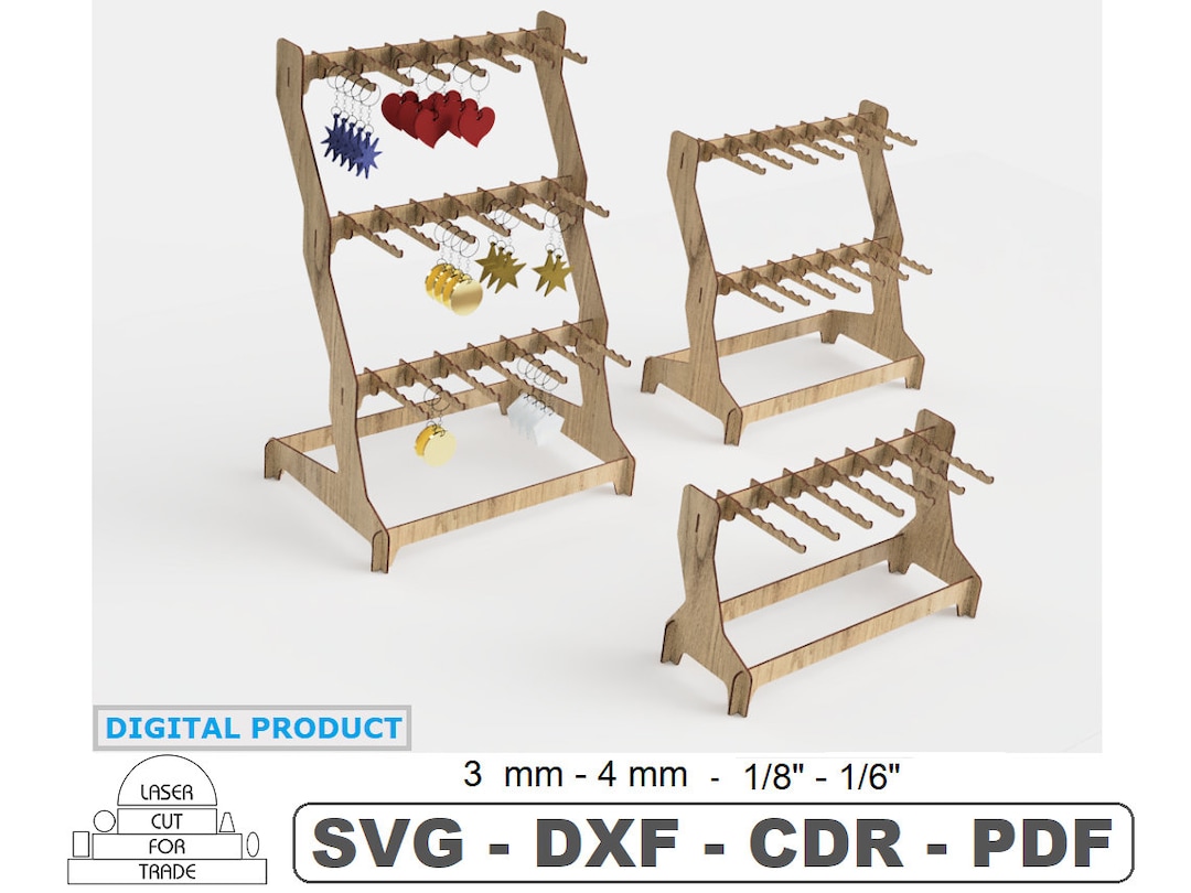 Keychain Display Stand Laser Cut 3 Size | Handicraft Display | Market ...