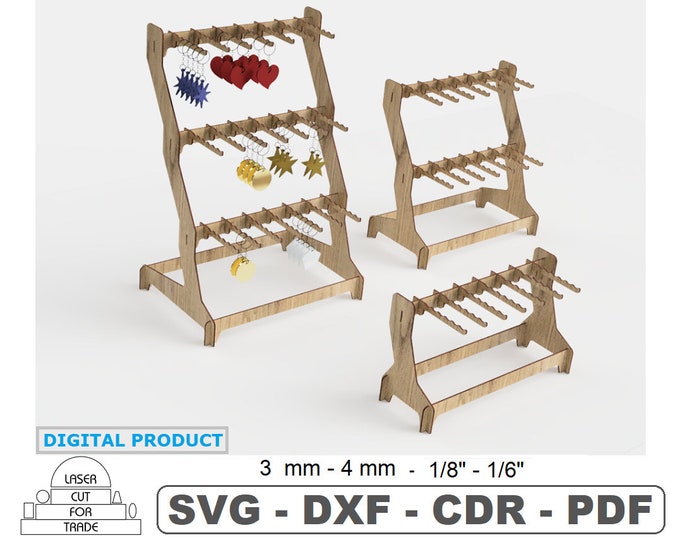 Round Retail Stand for Keychains Laser Cut 2 Sizes • Jewelry Display ...