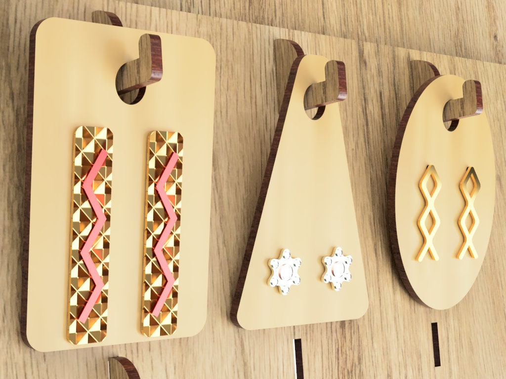 Earring Display Stand Laser Cut File Earring Holder Jewelry Store ...