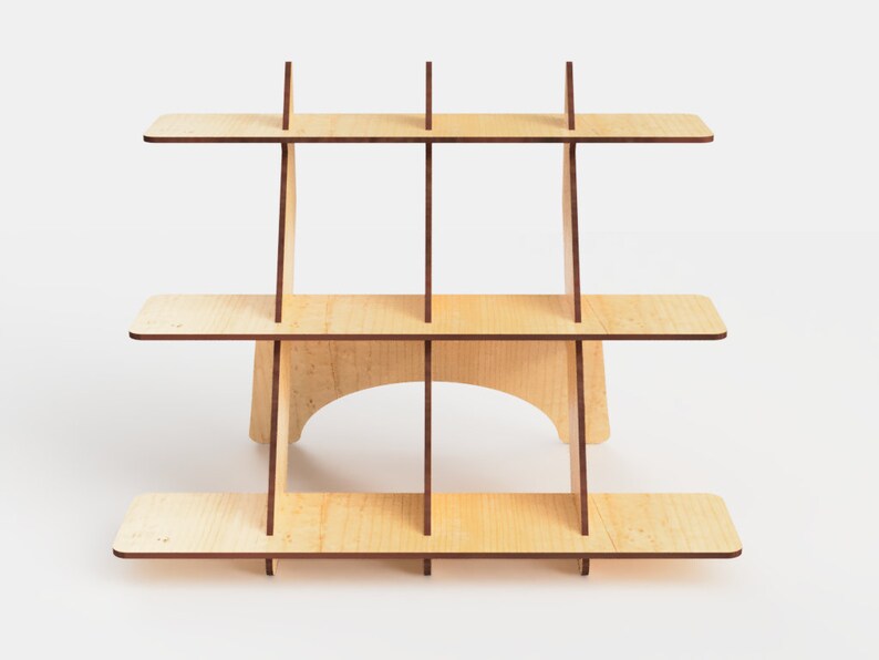 Laser Cut Retail Display Stand Retail Shelving Mobile Showcase 3 Tiered ...