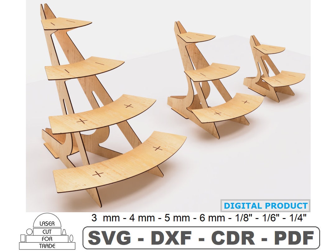 Rounded Stand Shelves SVG Laser Cut Files • Retail Stand SVG Files ...