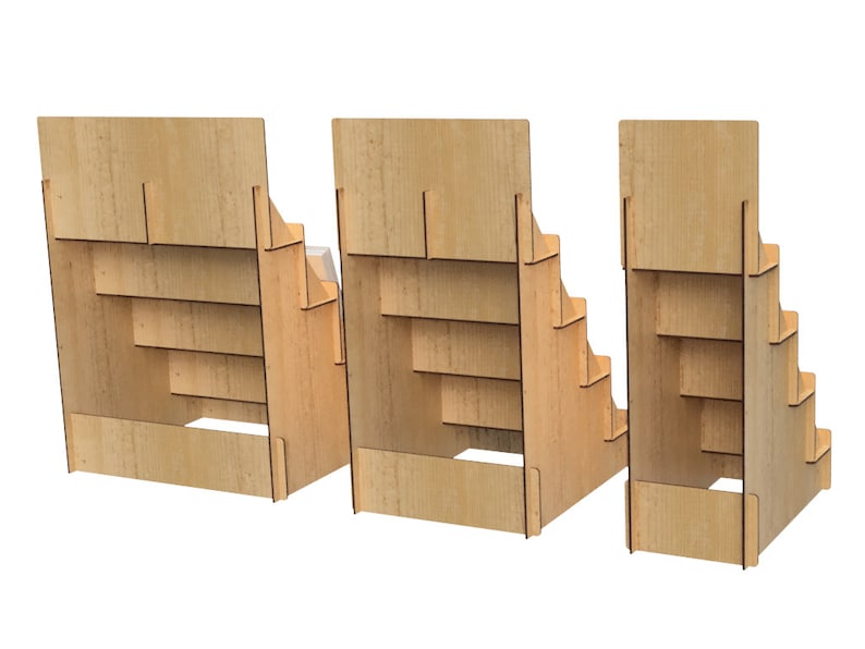 Tiered Display Stand: Retail Counter, Laser Cut Files (SVG DXF PDF) - Etsy