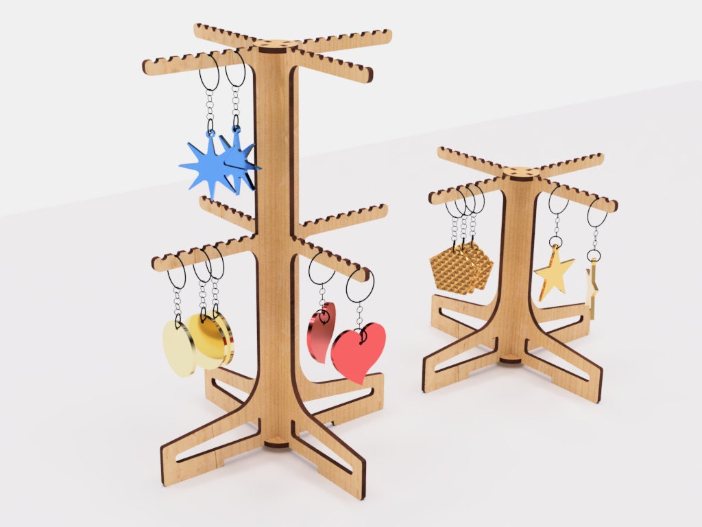 Round Retail Stand for Keychains Laser Cut 2 Sizes • Jewelry Display ...