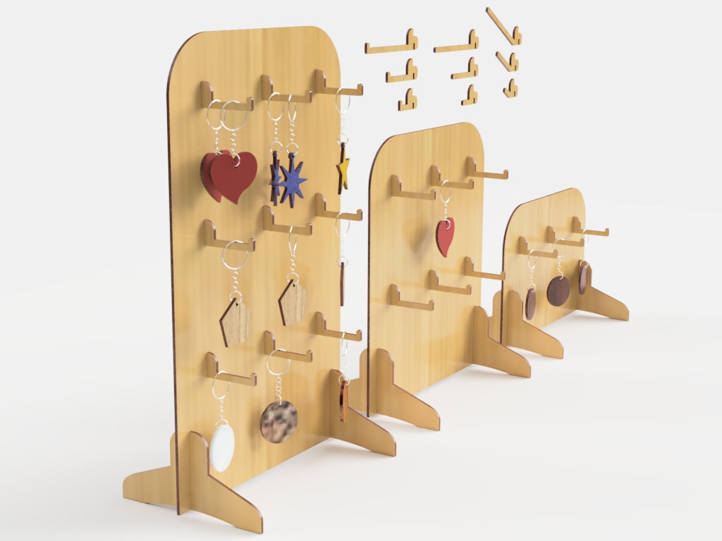 Keychains Display Case Jewelry Display Mini Stands Laser Cut File ...